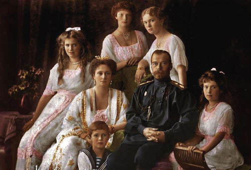 Emperor Alexander III with family members.